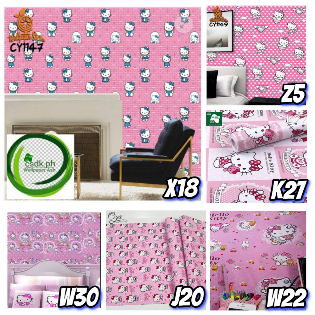 Modern Pink Hello Kitty Character Home Decor Wall Sticker PVC ...