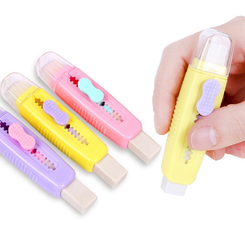 Creative Push Pull Eraser With soft Brush Pencil Rubber For Kids ...