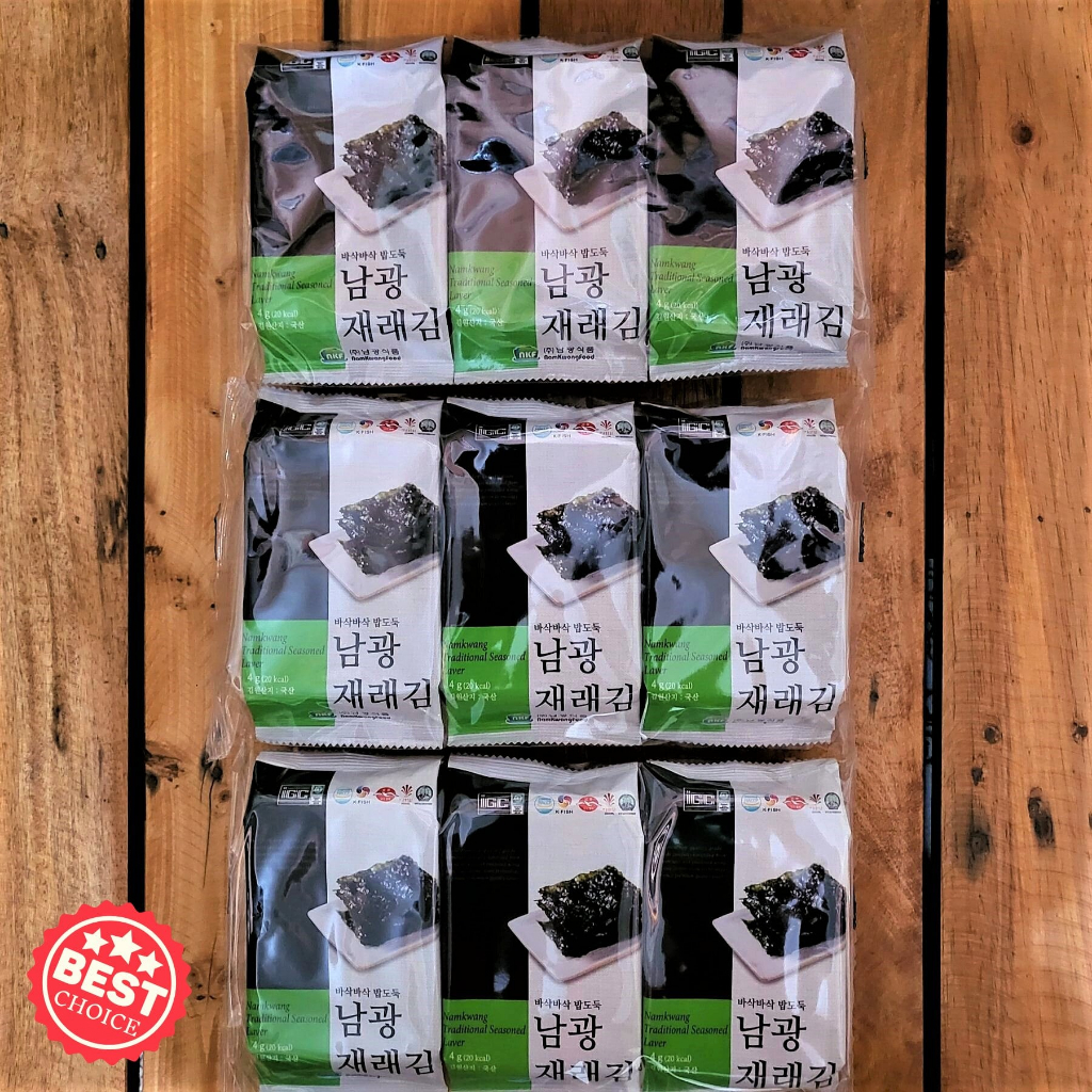 [BEST SELLER] NAMKWANG SEAWEEDS 9 POUCHES Korean Seasoned Nori (Expiry ...