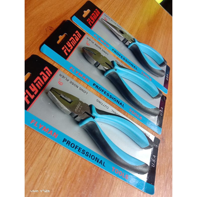 original flyman 6inchea pliers (longnose)(cutter)(plies) | Shopee ...