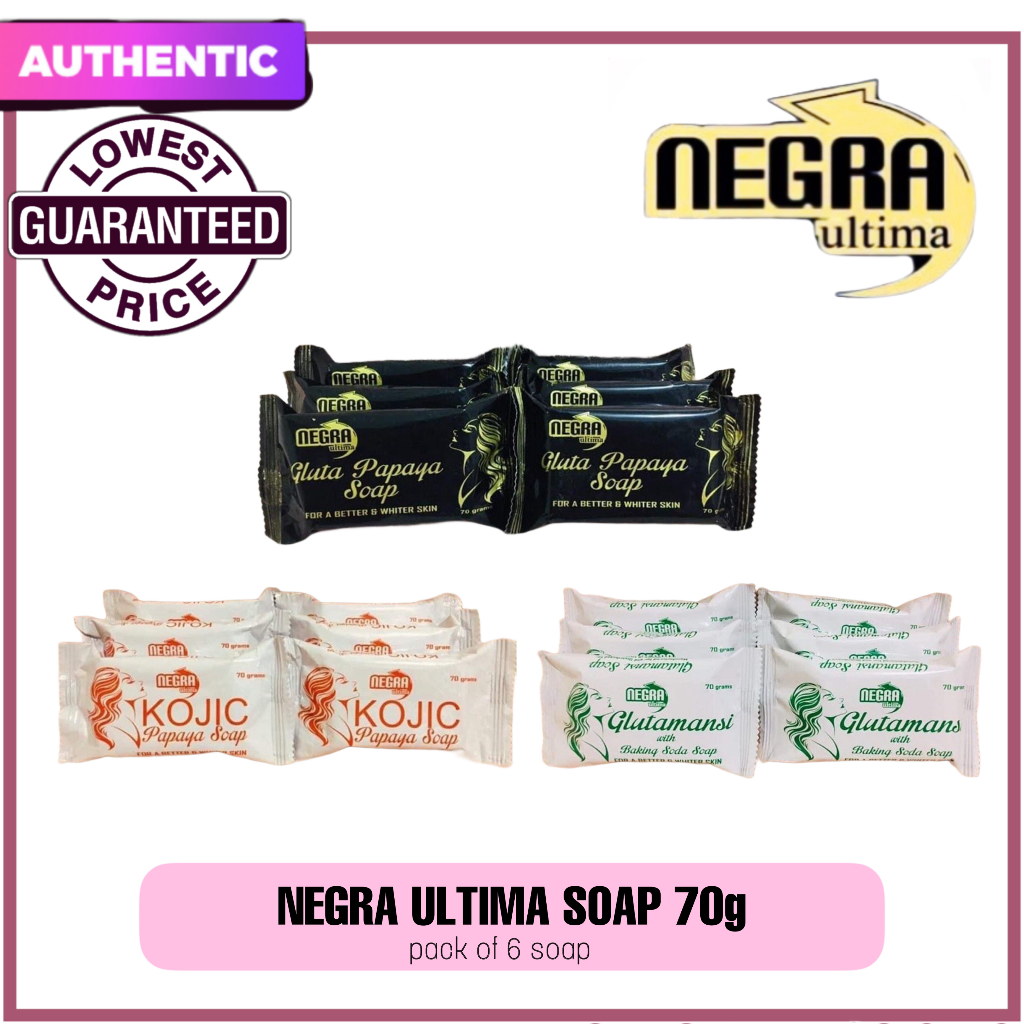 AUTHENTIC Negra Ultima Gluta Papaya soap PACK (6 pcs soap) | Shopee ...