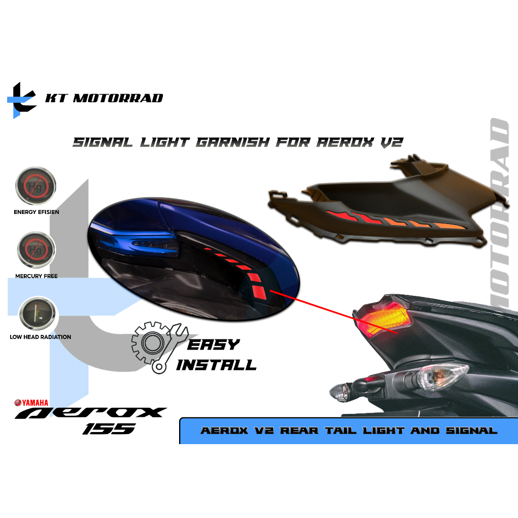 KT Aerox V2 Rear Tail Light And Signal Garnish Led Running | Shopee ...