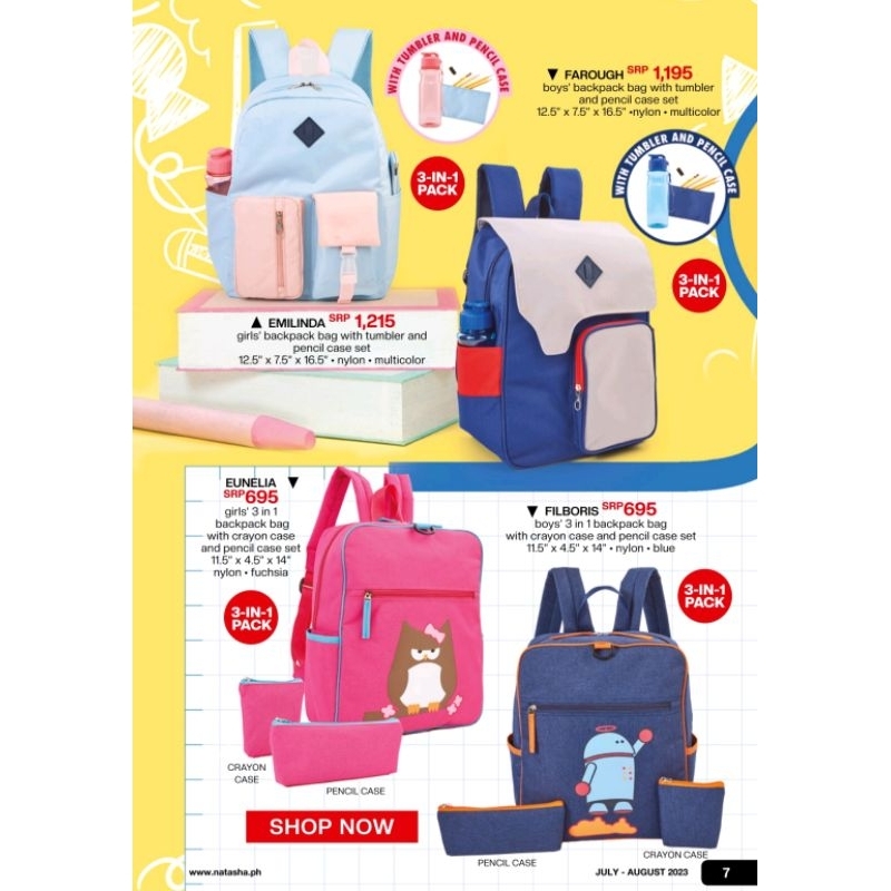 Natasha Kids Girl/Boy Backpack for School | Shopee Philippines
