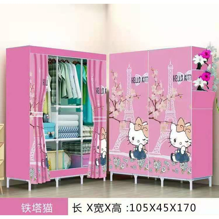 KM Wardrobe 3D Design DIY Multifunction Clothes Storage Rack Cabinet ...