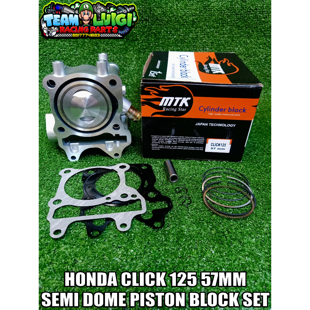 MTK HONDA CLICK 125 57MM SEMI DOME PISTON BLOCK SET | Shopee Philippines