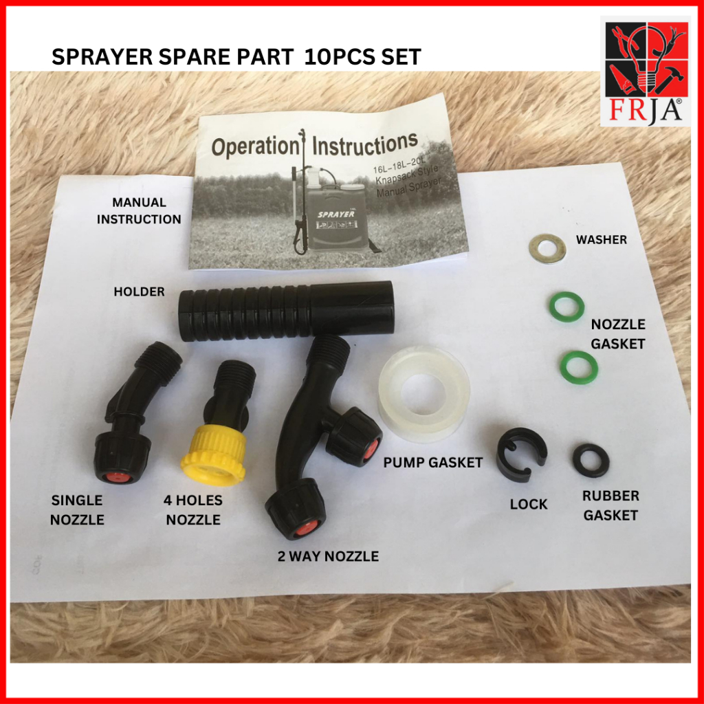 KNAPSACK MANUAL SPRAYER 16L SPARE PART PLASTIC NOZZLE SET AND HAND PUMP ...
