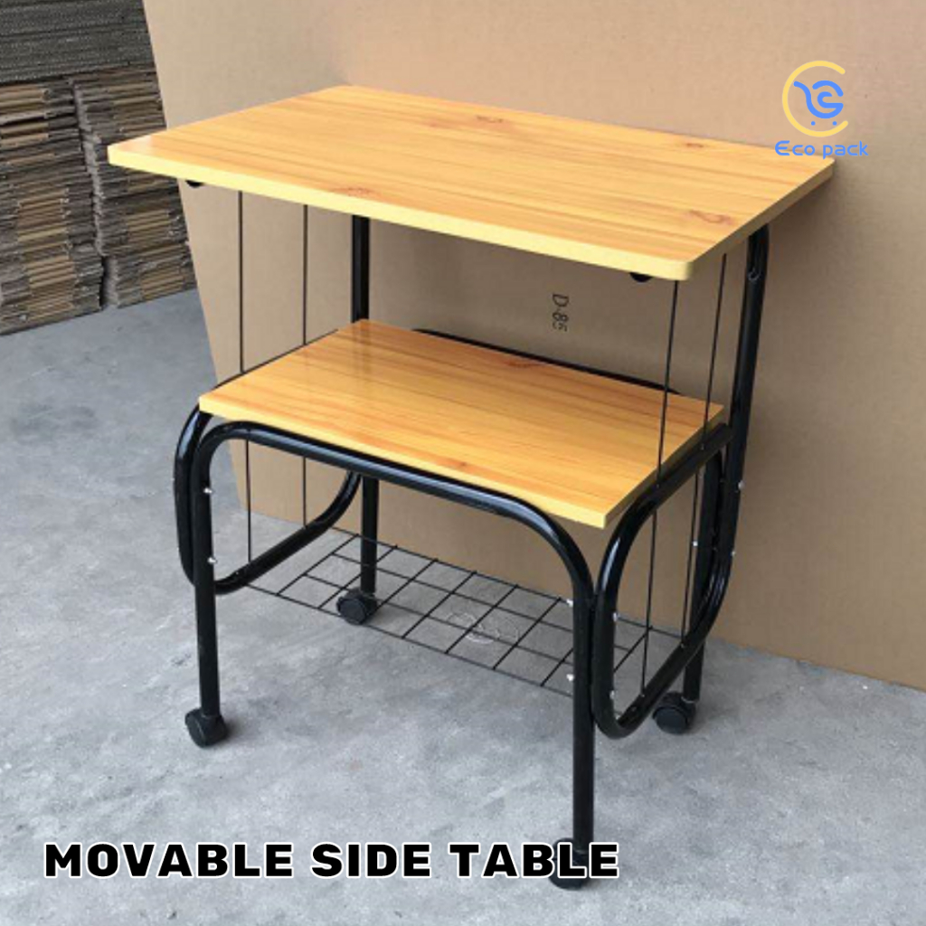 Movable Sofa Side Table Coffee Table with wheels Minimalist Tea Table ...
