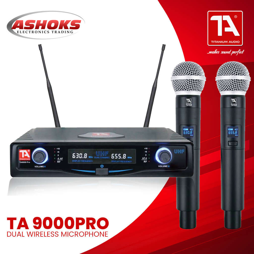 Titanium Audio TA 9000 PRO / UHF Professional DUAL Wireless Microphone ...