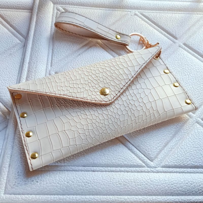 Croc Textured Elegant Long Wallets for Women with Loop 10 x 20 cm ...