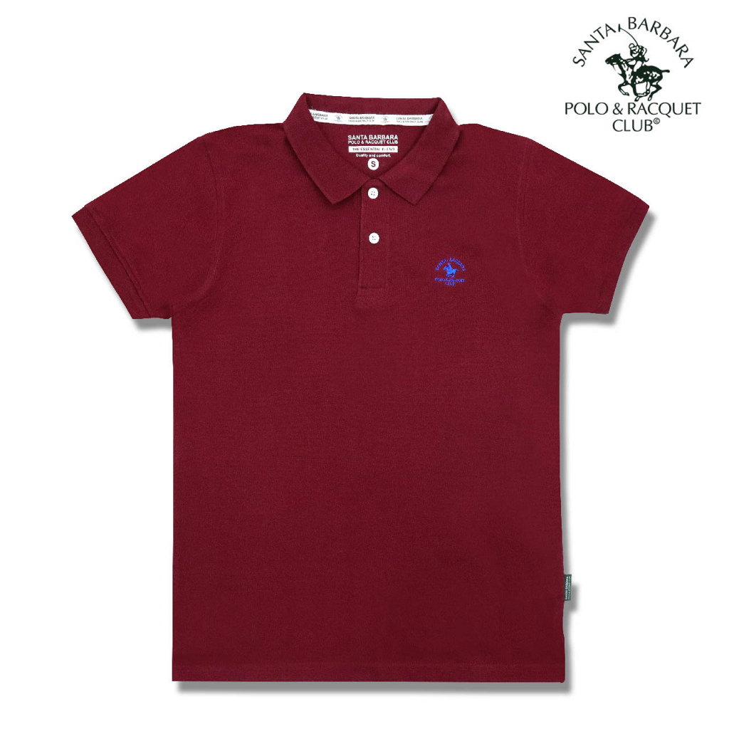 Santa Barbara Polo And Racquet Club Plain Maroon Polo Shirt For Men ...