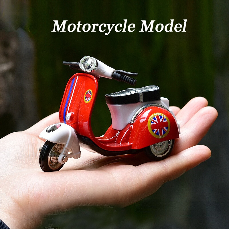 Vespa Motorcycle Model Simulation Retro Women Motorbike Toy Locomotive ...