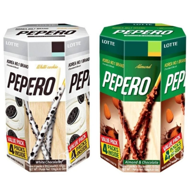 (COD) Lotte Pepero Almond & Chocolate Biscuit Stick 4 x 32g | Shopee ...