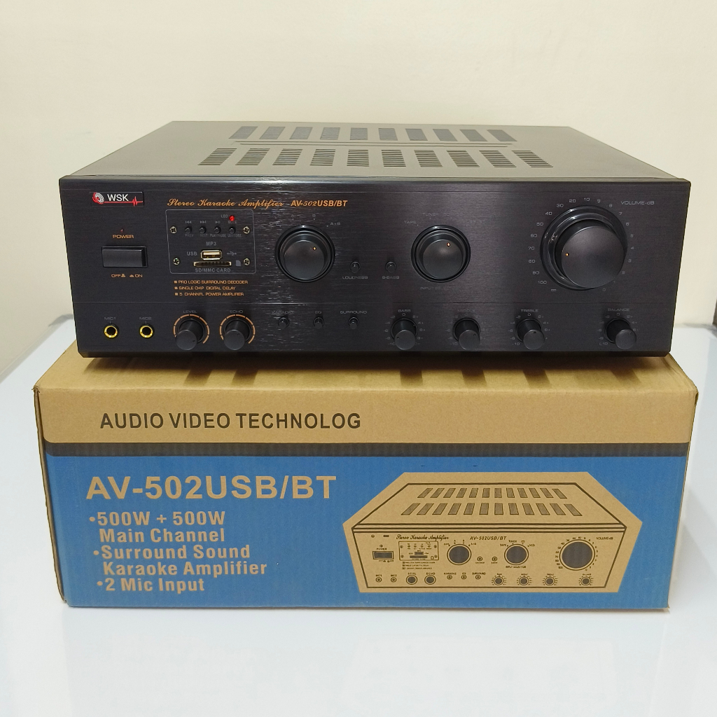WSK AV-502 USB/BT Professional Karaoke Stereo Mixing Amplifier | Shopee ...