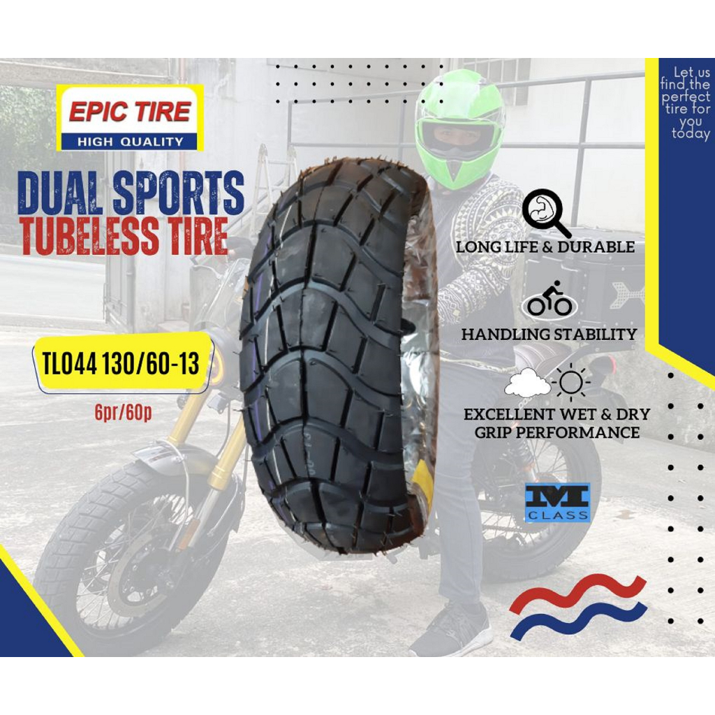 R13 TL044 DUAL SPORTS MOTORCYLE TIRE FOR HONDA ADV, NMAX, EASYRIDE -110 ...