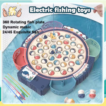 Fishing Toy Fish Game Electric Musical Rotating Children Board Play ...