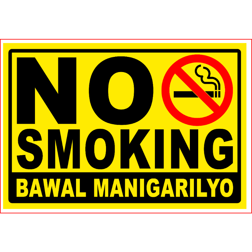 NO SMOKING BAWAL MANIGARILYO PVC TYPE WATERPROOF NON FADE | Shopee ...