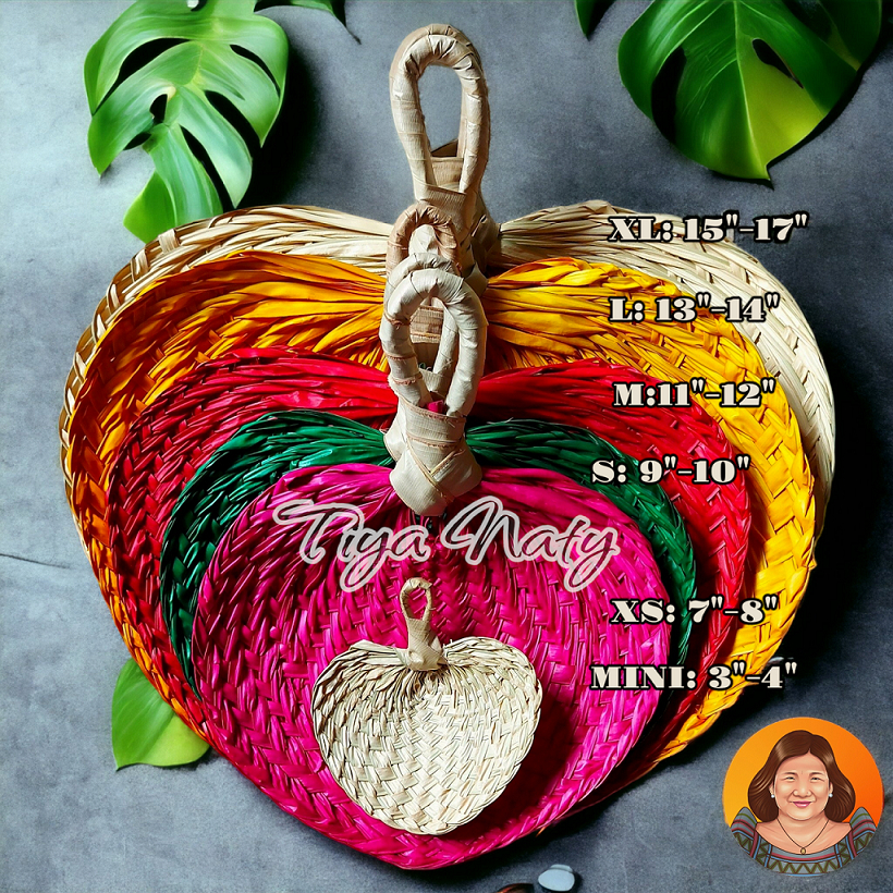 ABANIKO PLAIN COLORED NATIVE PAMAYPAY Buri Fan Summer Bicol Souvenir ...