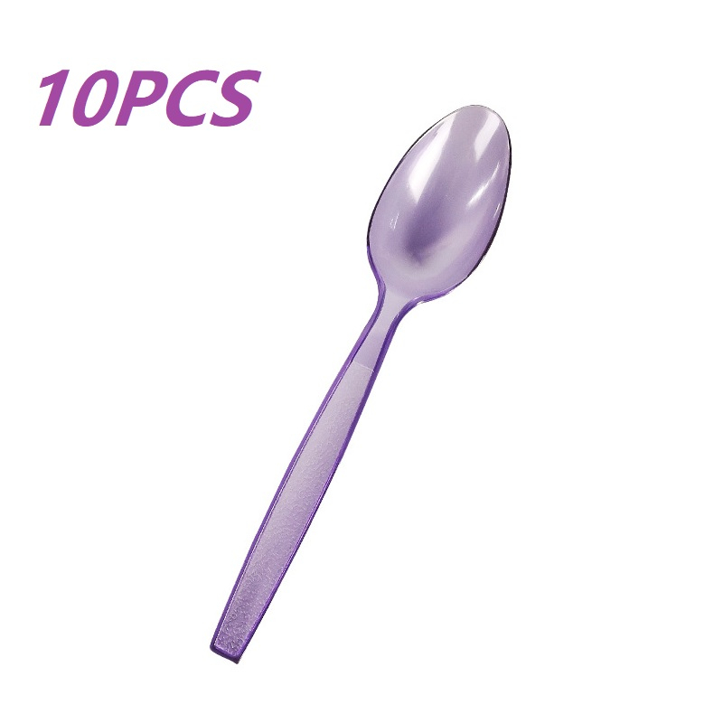 10PCS Plastic Spoon and Fork Disposable Spoon Fork Wedding Birthday ...