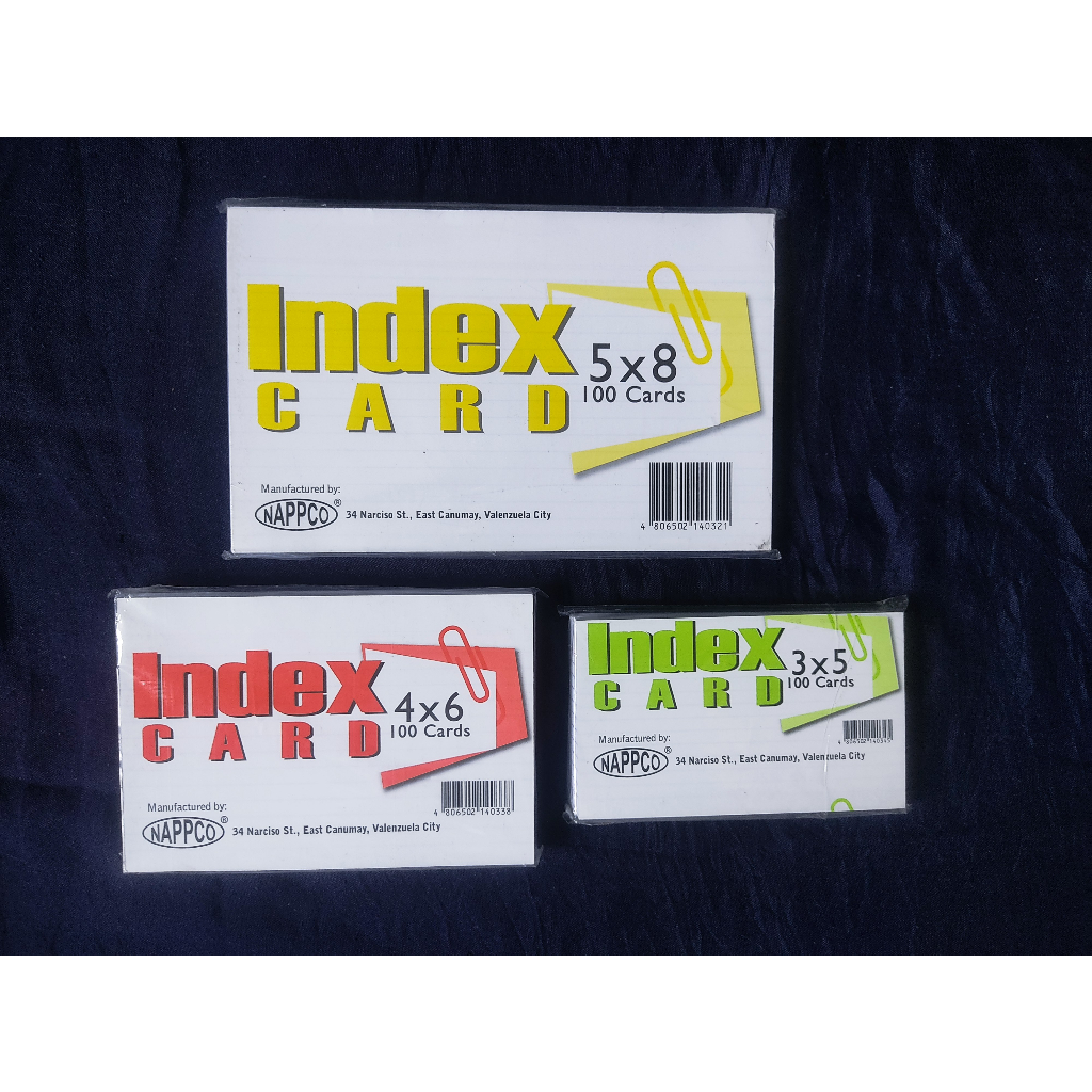 INDEX CARD 100PCS/PACK (AVAILABLE IN 4x6, 5x8 SIZE ONLY) | Shopee ...