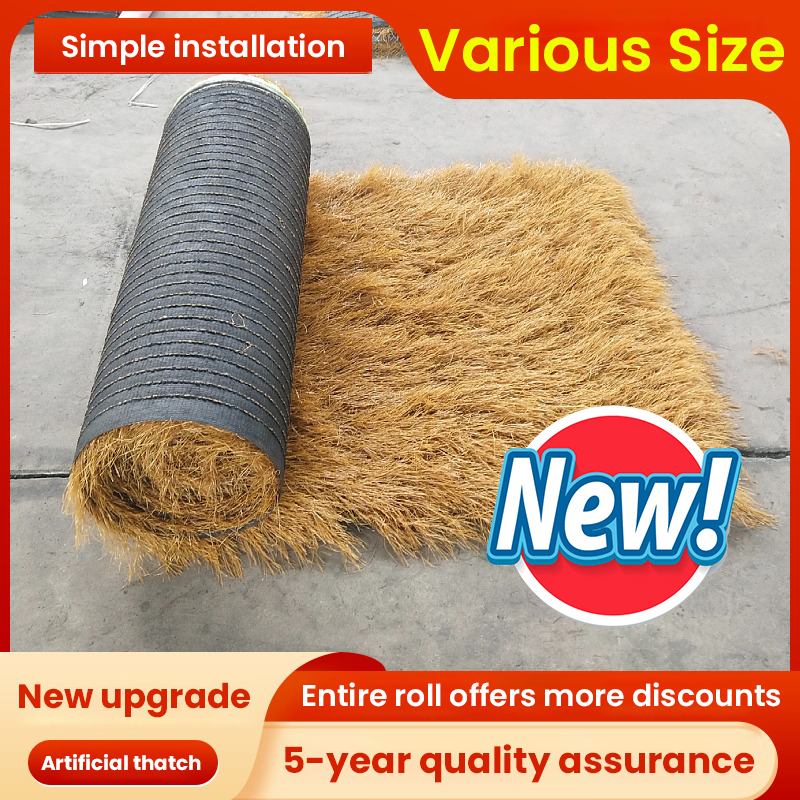 1mx20m 2mx10m Synthetic Thatch Grass Roof Yellow Artificial Mexican ...