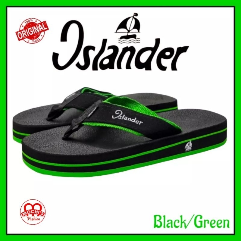 Islander 'Black/Green' Men's Authentic and Original summer rubber ...