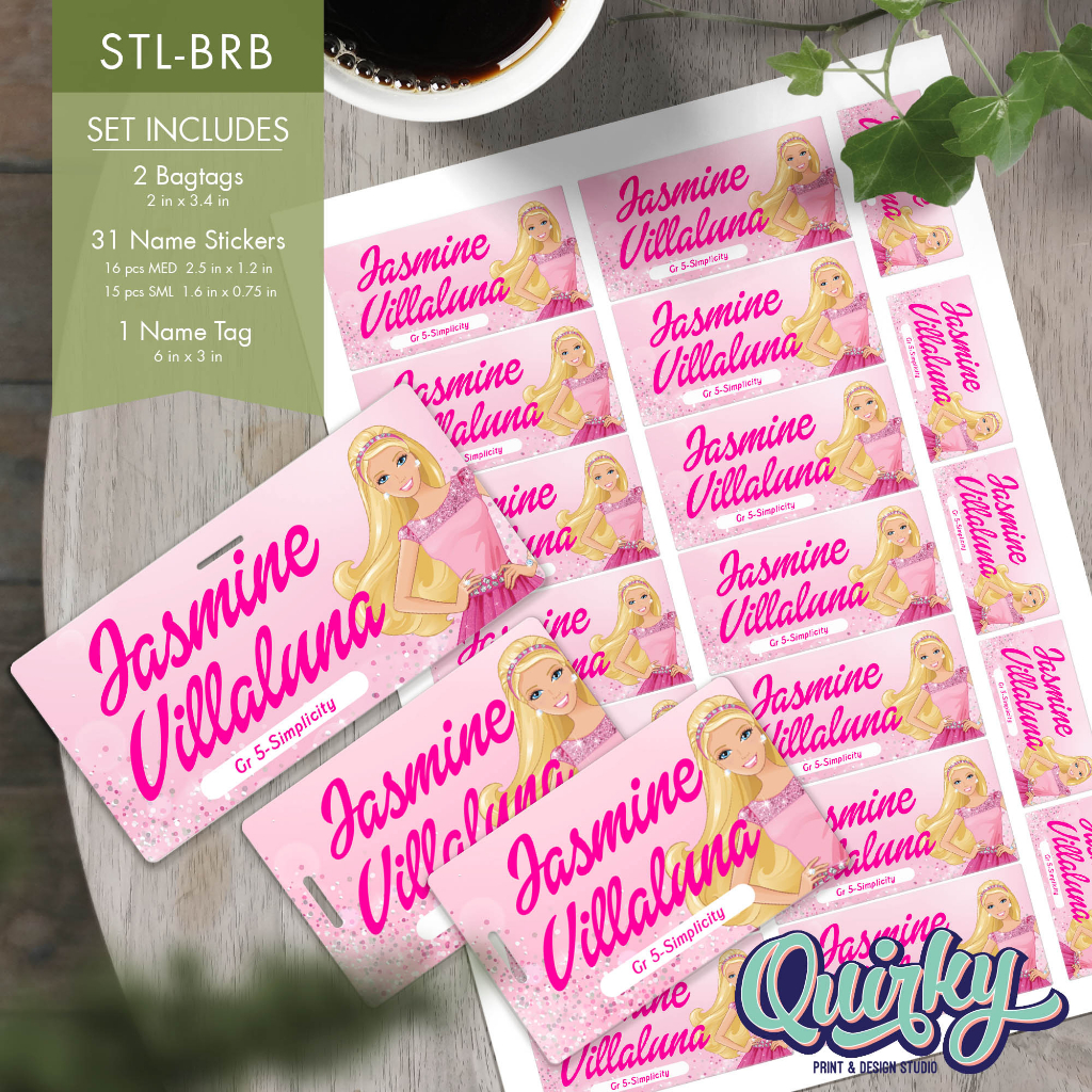 Personalized Back To School Set - Girl Designs - Name Tag, Bag Tag and ...