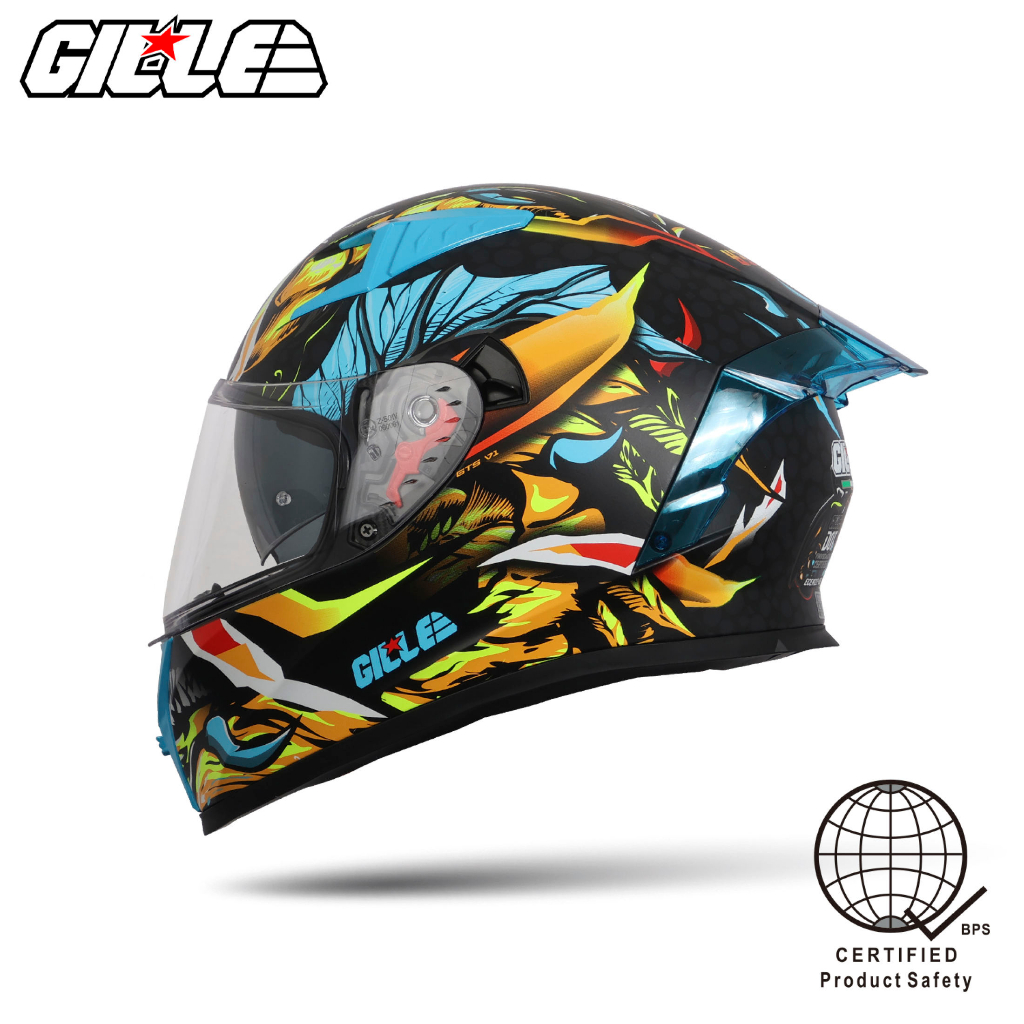 Gille Helmet 135 GTS V1 SLIFER Motorcycle Helmets Full Face Dual Visor ...