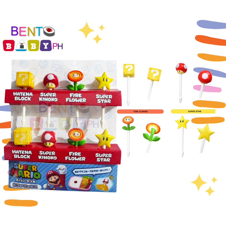Super Mario BENTO FOOD PICKS AUTHENTIC JAPAN | Shopee Philippines