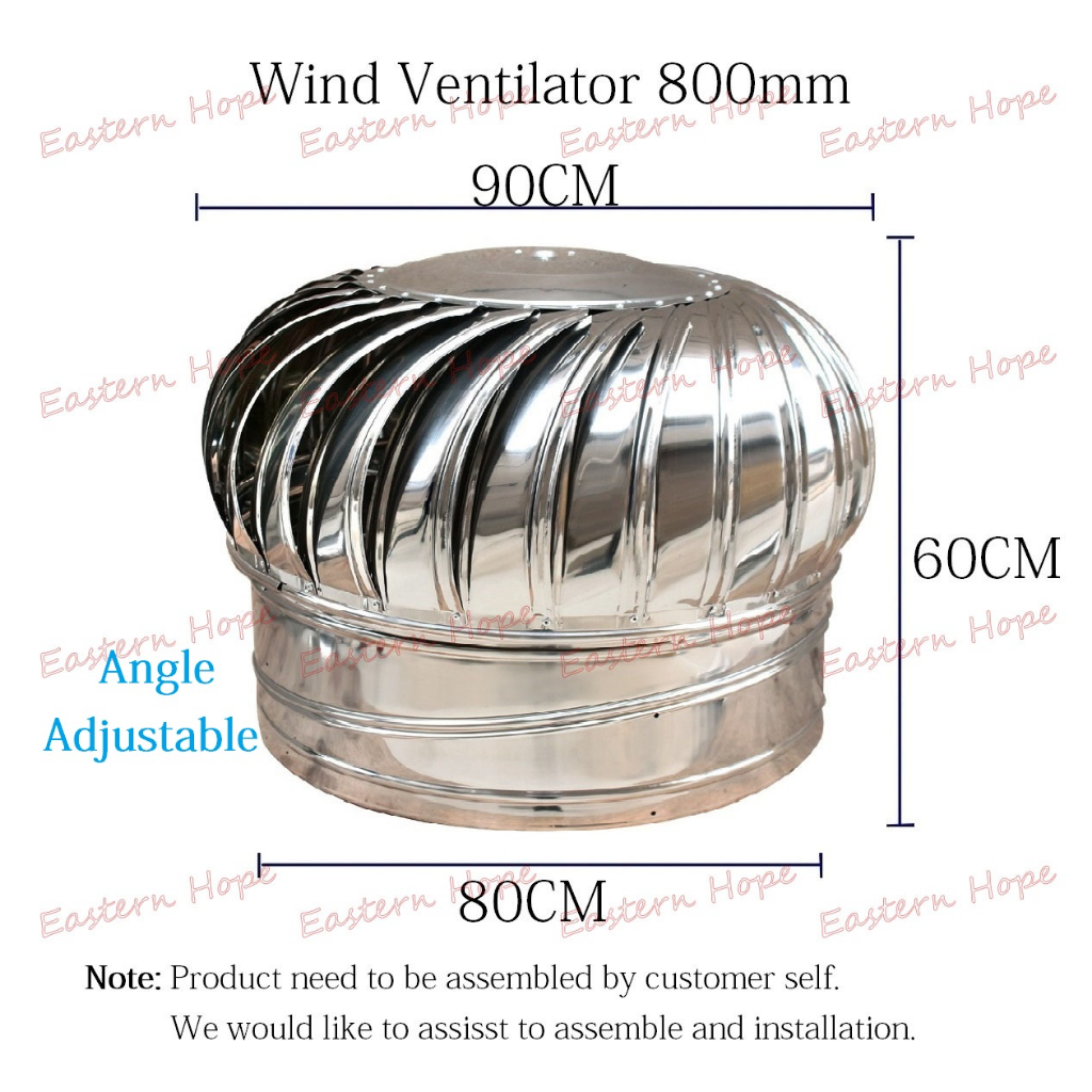 Wind Ventilator 800mm Whirl Wind Roof Ventilator Angle Adjustable with ...