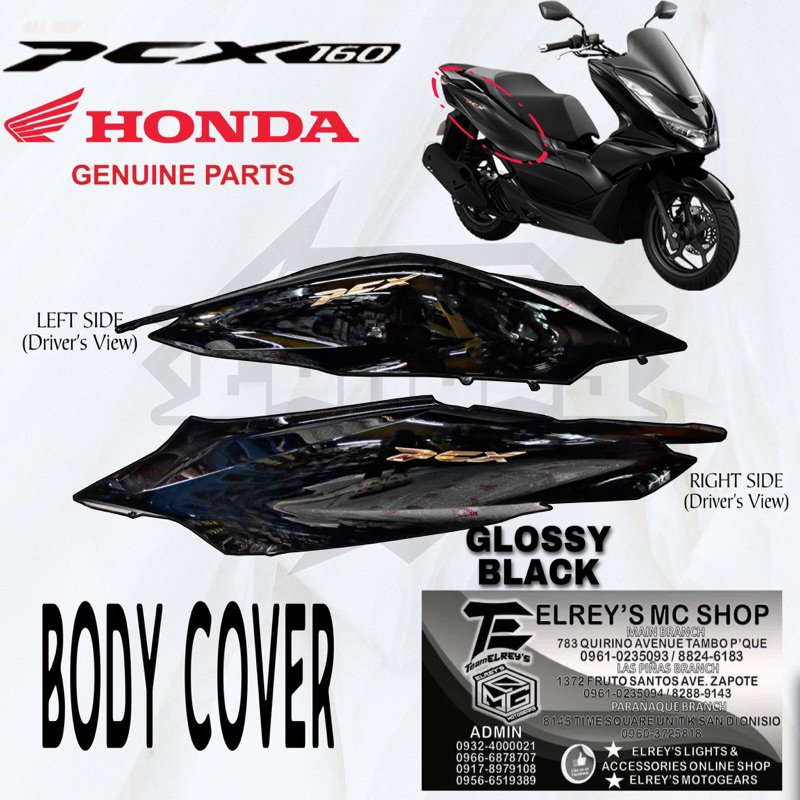 STOCK BODY COVER FOR PCX 160 GLOSSY BLACK | Shopee Philippines