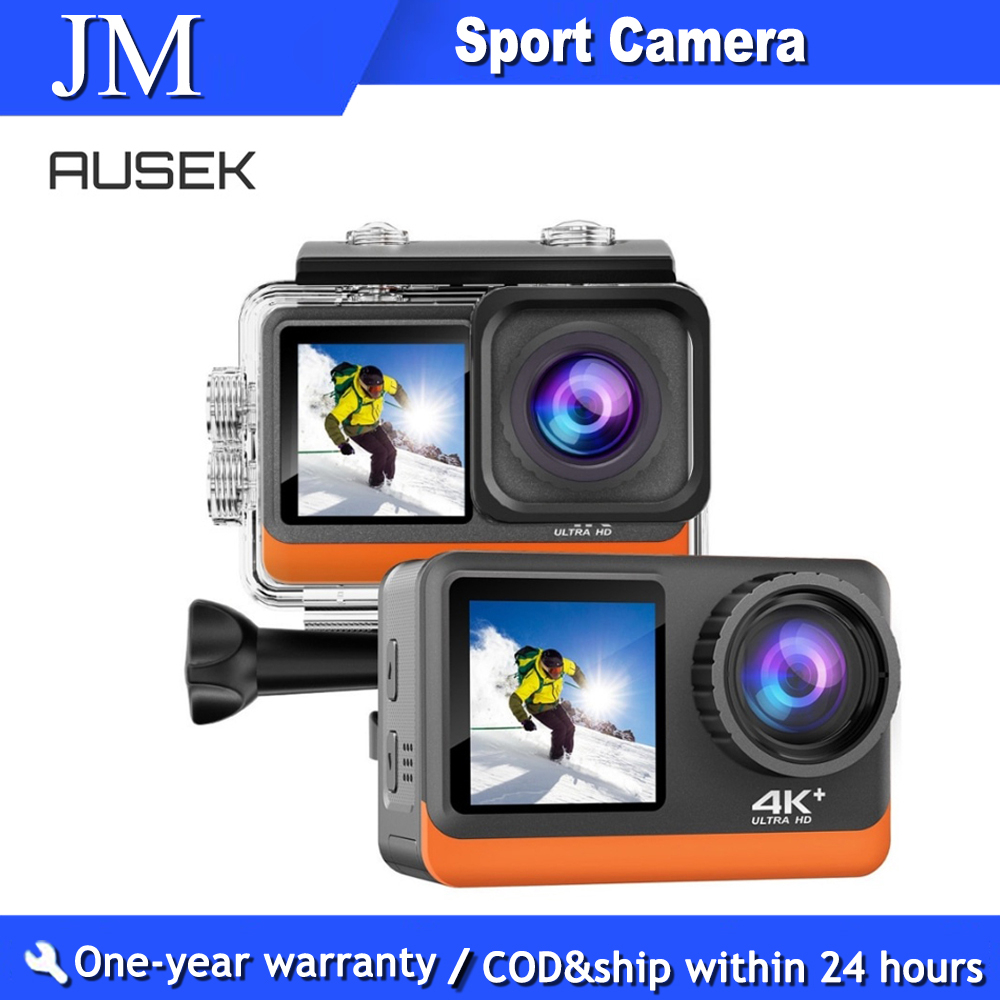 AUSEK New 4K Action Camera IPS Dual Screen WiFi Sports Camera ...