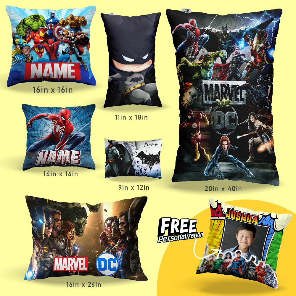 Marvel DC Superhero Pillow Character Spiderman Batman Thor Assorted ...