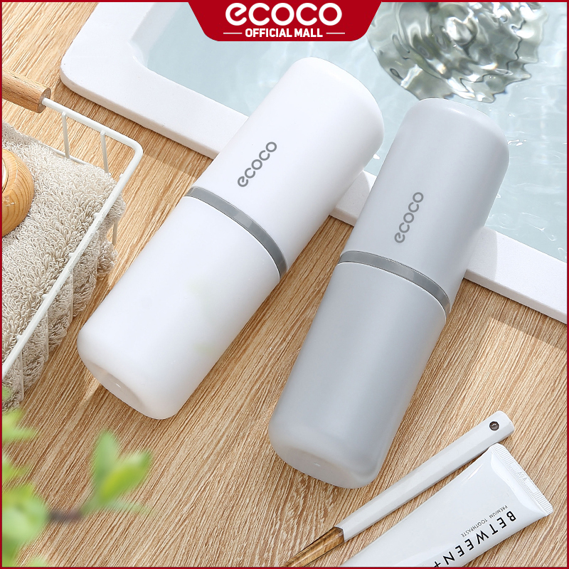 Ecoco Toothbrush Travel Case Portable Toothbrush Holder for Travel 2-in-1 Food Grade Material ...
