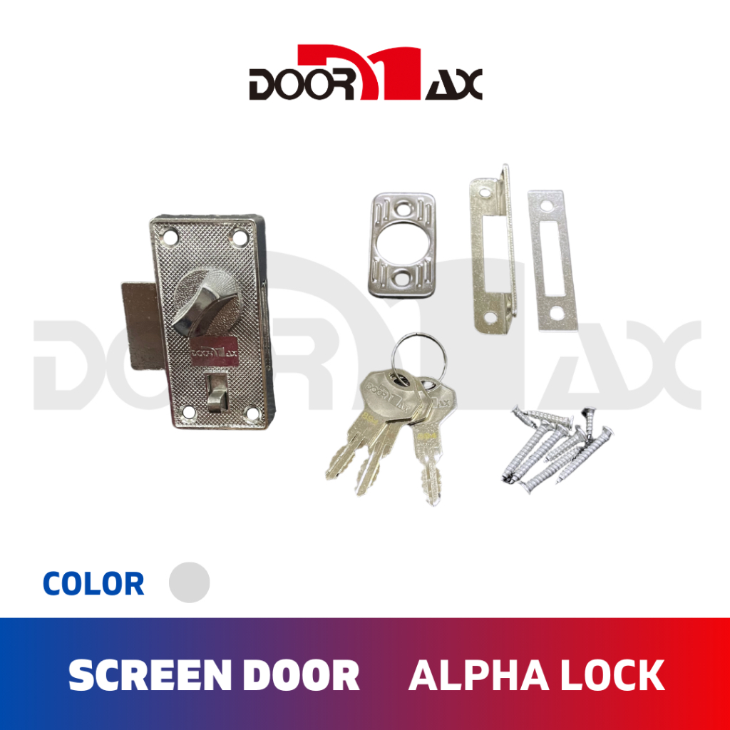 DOORMAX Alpha Lock for Screen Door (Brown/Chrome/White) | Shopee ...
