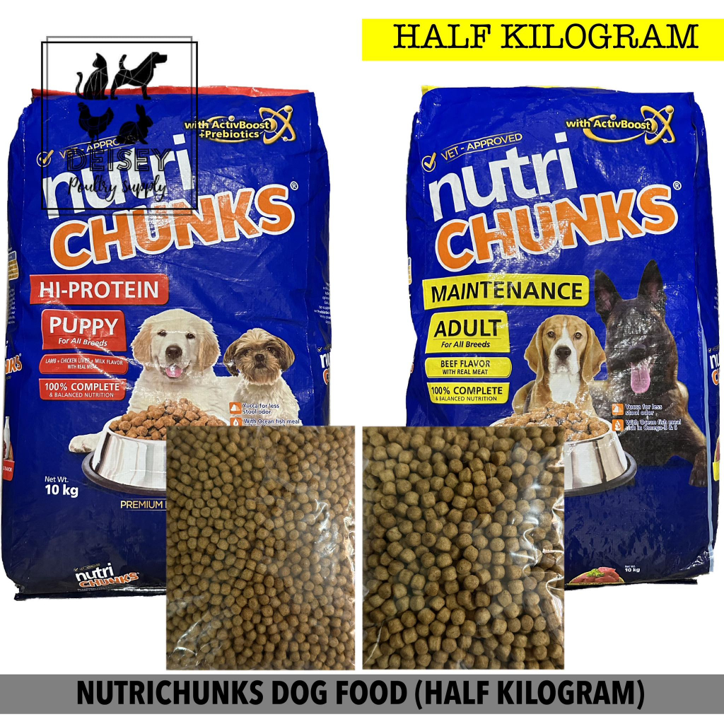 NUTRI CHUNKS DRY DOG FOOD - PUPPY OR ADULT (HALF KILOGRAM) | Shopee ...