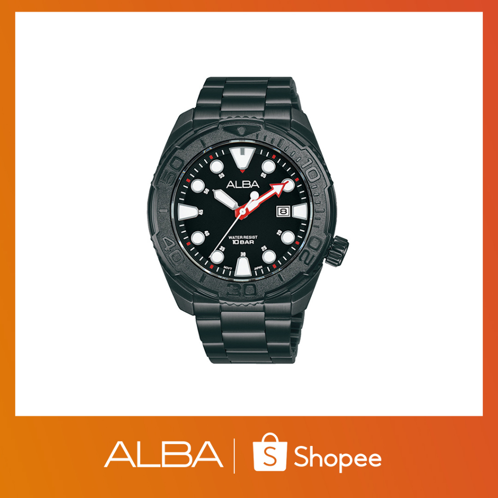 ALBA Philippines Active Black Dial AG8M13X1 Stainless Steel Strap Men's ...
