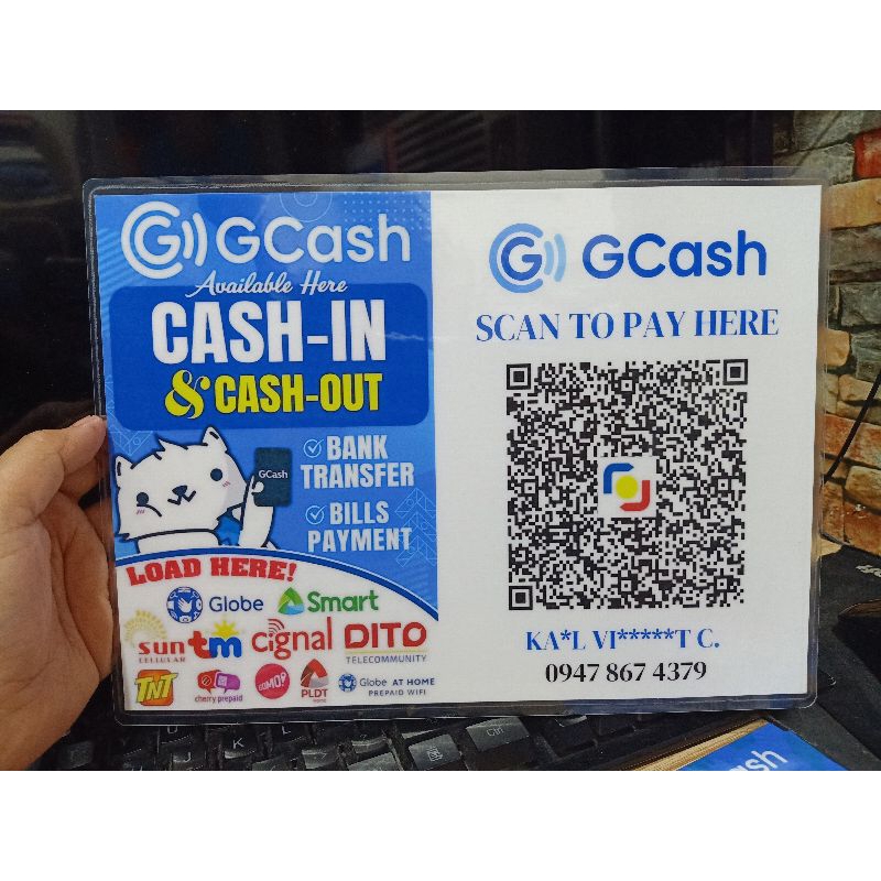 Laminated Signage/Gcash In and Out Pricelist/Customized Gcash In And Out with qr code by Tita ...
