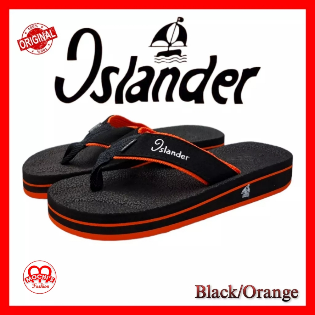 Islander 'Black/Orange' Men's Authentic and Original summer rubber ...