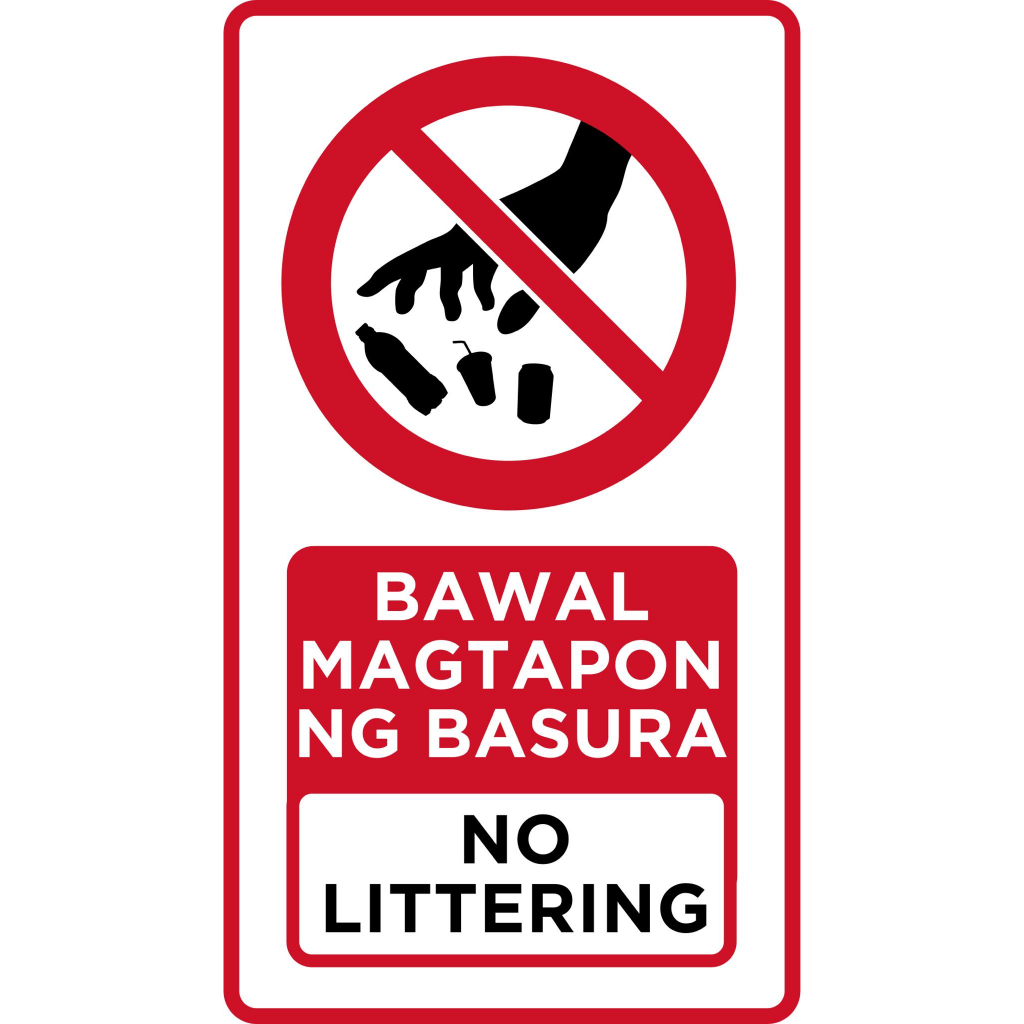 Bawal Umihimagtapon Ng Basura Laminated Signage A4 Size High Quality Print Shopee Philippines