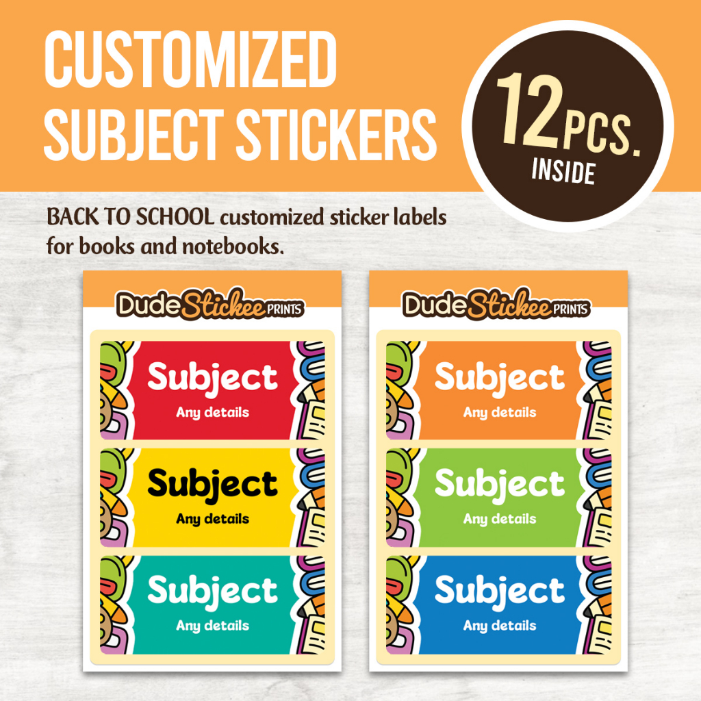Personalized Notebook Labels (For SUBJECTS) | Shopee Philippines