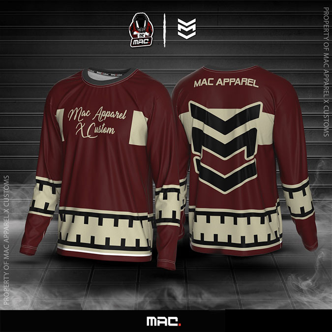 MAC CUSTOMS Riding Jersey, N003, Full Sublimation Long Sleeve, Aircool ...