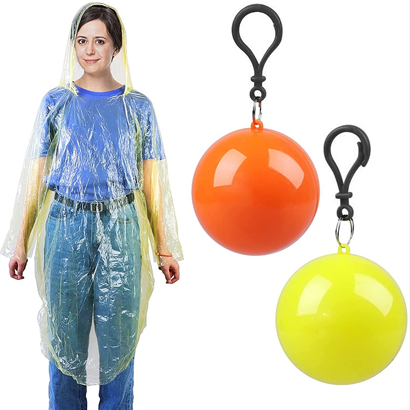 HH Stay Dry Portable Raincoat Ball Raincoat Emergency Raincoat Keychain ...
