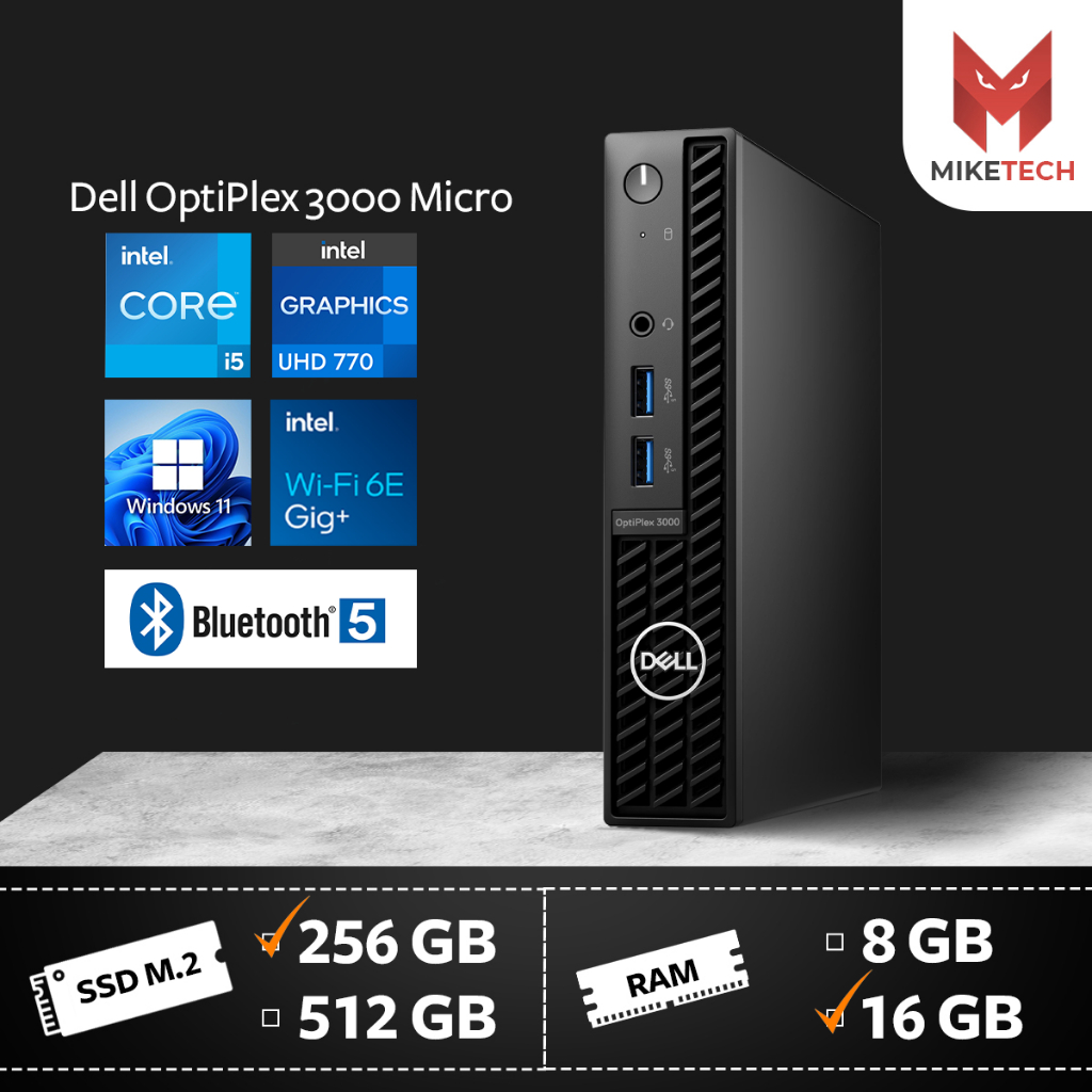 Dell Optiplex 3000/7000 Mini 16GB RAM 256-512GB SSD Gigabit Wi-Fi 6E ...