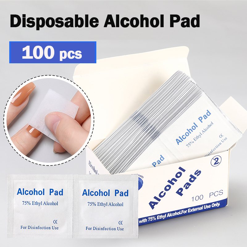 100pcs 75% Disposable Alcohol Pads Disinfection Tablets Cleaning Wipe ...