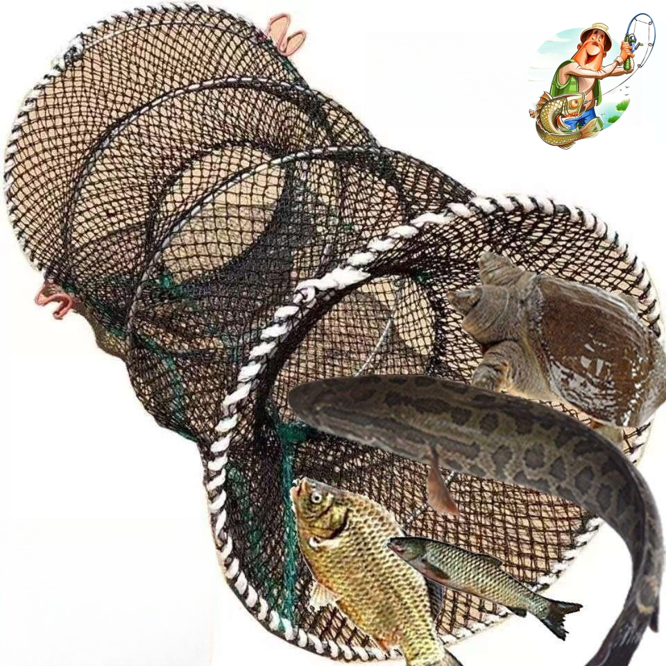 Folding crab fish shrimp cagnet cage Large fishnet shrimp cage e ...