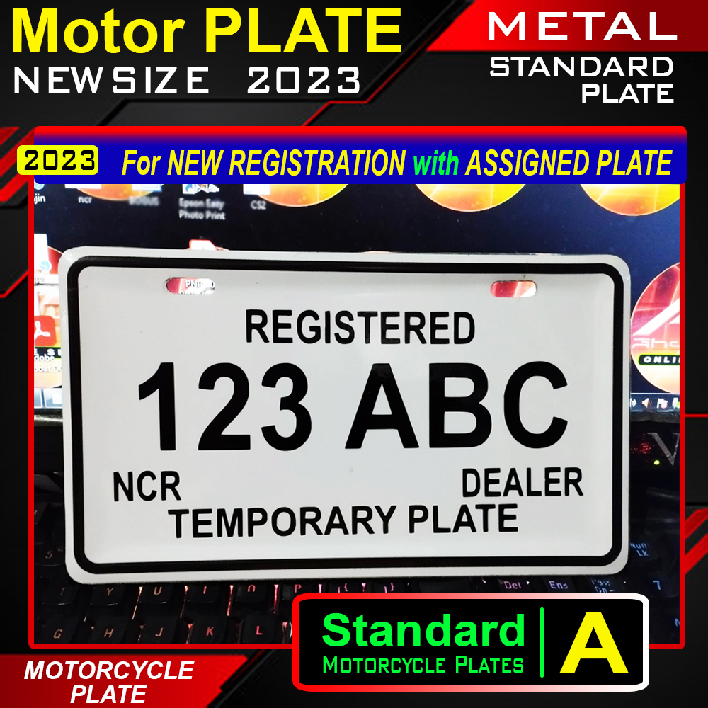 METAL - NEW SIZE Motorcycle Temporary Plate (LTO Size 2021 for ...
