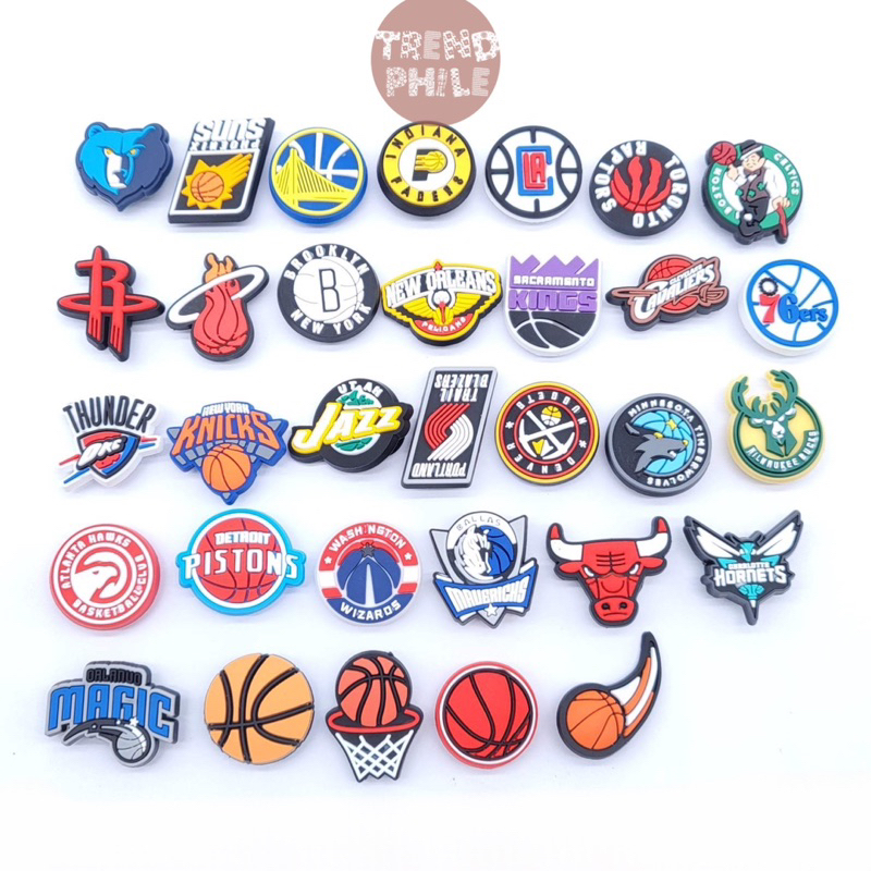 NBA Team LOGO Charms Crocs shoes accessories Crocs Jibbitz set buckle ...
