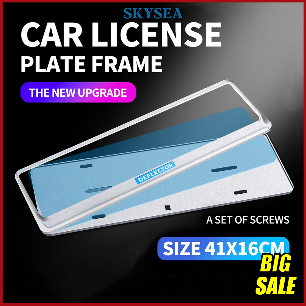 Car Plate Number Plating Blue Stainless Steel Car Plate Frame Acrylic ...