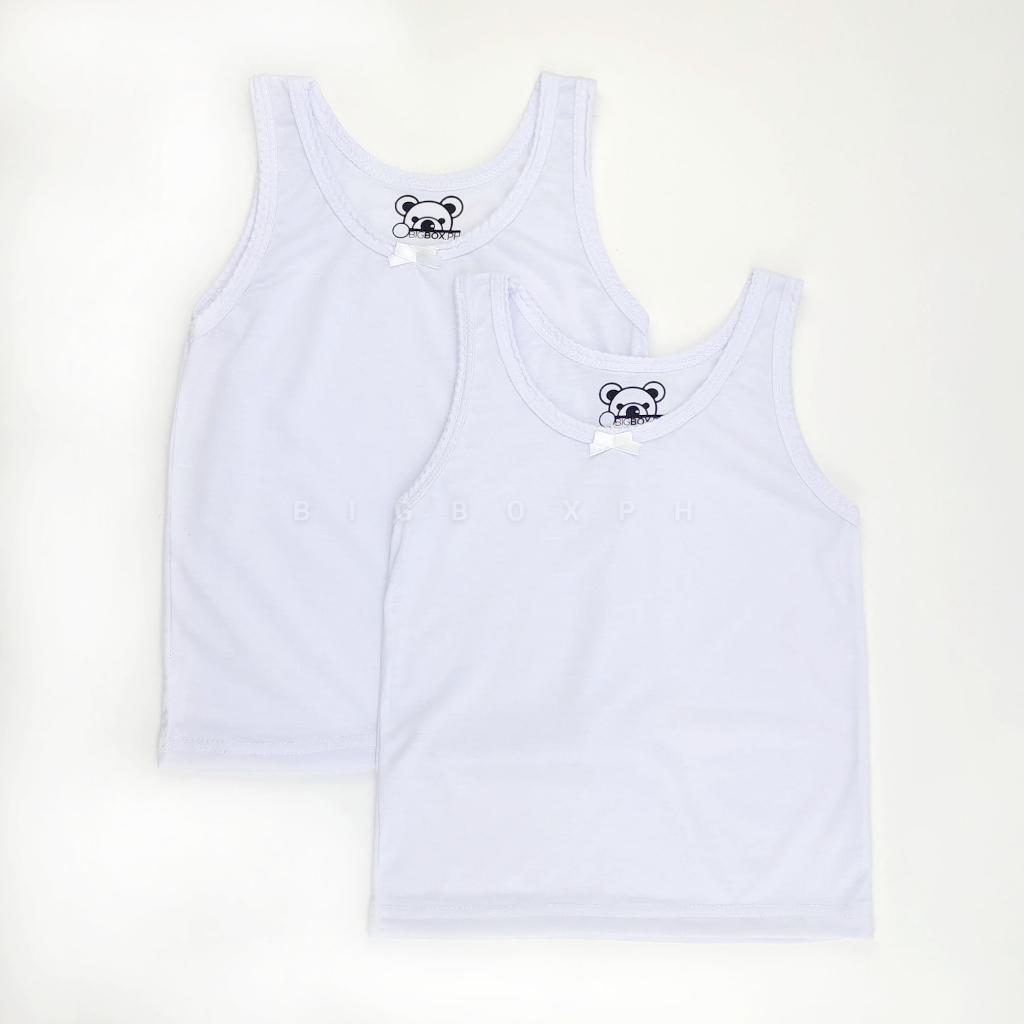 BigboxPH Kids Cotton Basic White Sando for Girls 1-12 Years Old ...