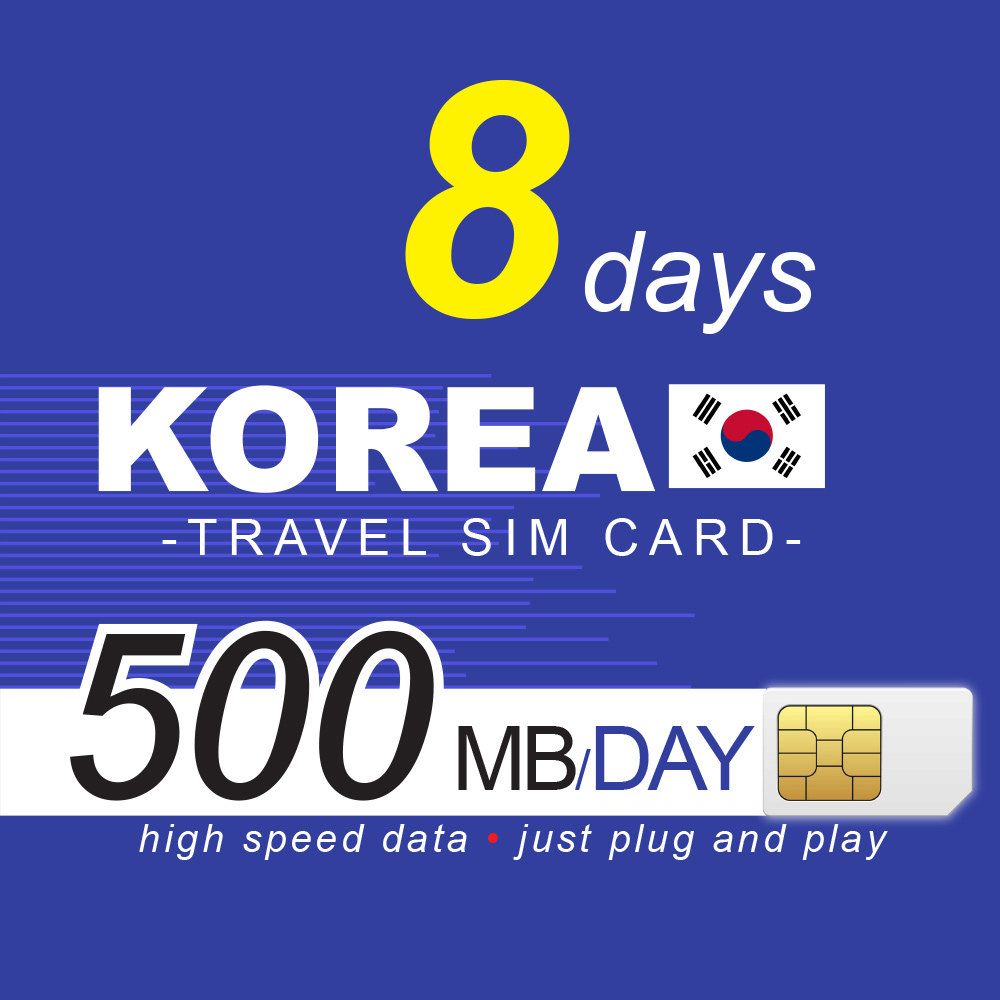 KOREA Travel Data Sim Card 8 Days【500MB/DAY 】 | Shopee Philippines